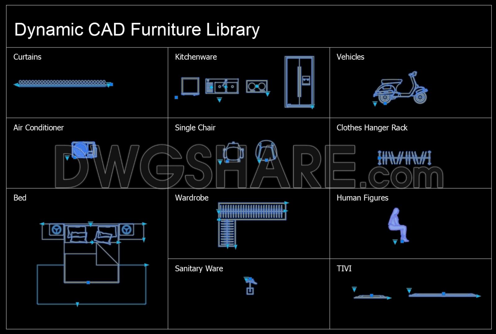 70. Dynamic CAD Furniture Blocks Library Free Download